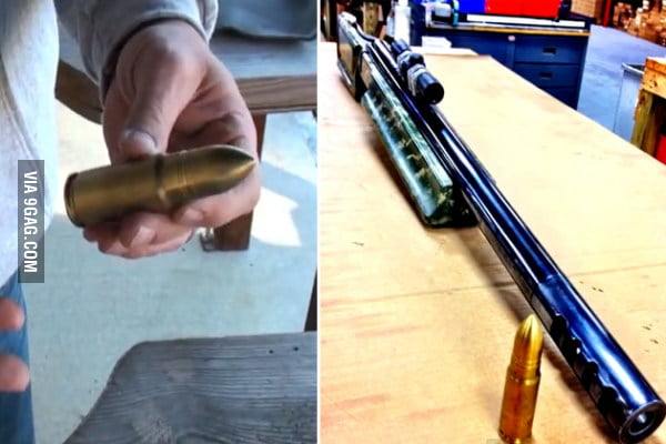 The worlds largest centerfire cartridge, the .950 (24mm). Rifle weighs ...