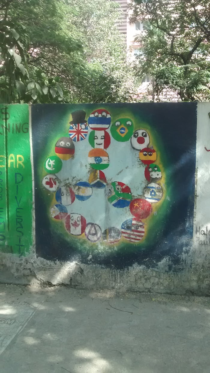 Countryballs graffiti in Mumbai, India - 9GAG