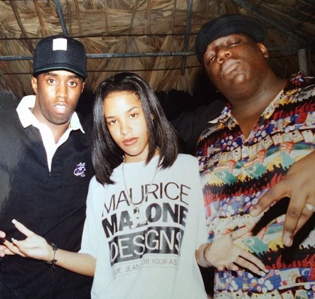 Sean Combs, Aaliyah Haughton, and Christopher Wallace. Mid 90s. - 9GAG