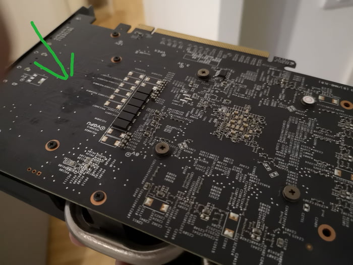 What are these stains on my GPU, any ideas? Appeared all of a sudden, didn't dry for more then a ...