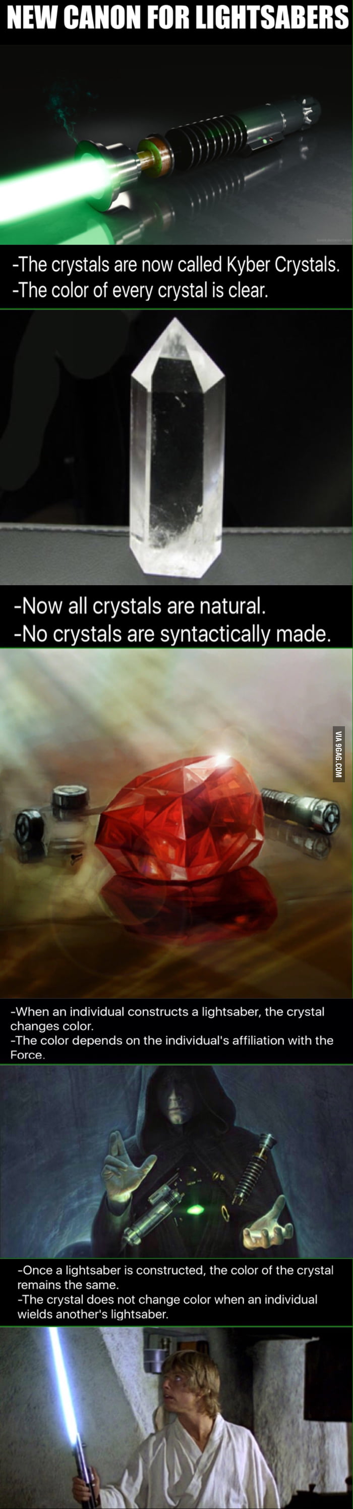 New canon for Star Wars...specifically lightsaber crystals. - 9GAG