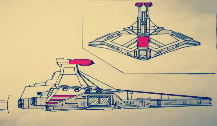 Venator-class star destroyer (side/front view) - 9GAG