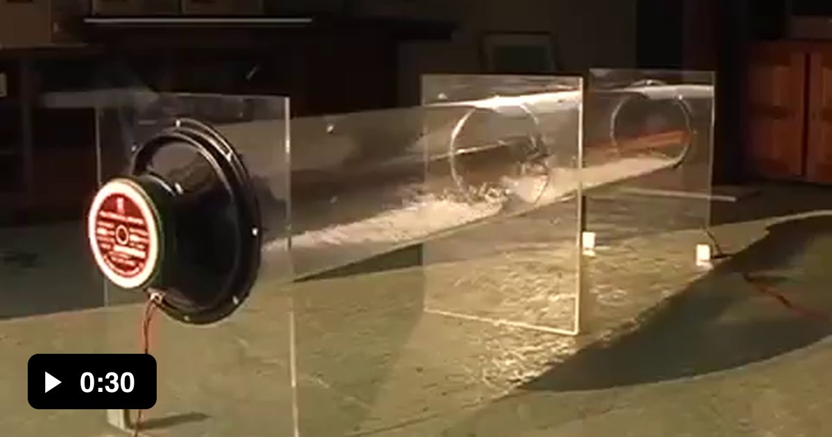 Styrofoam dancing to sound waves. - 9GAG
