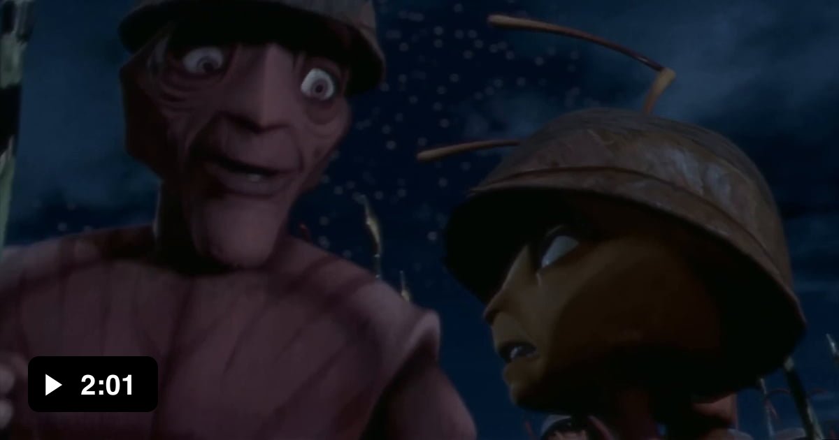 "Kid's " movies from the 90s were just something else. Antz (1998). No Disney song here! We ants ...