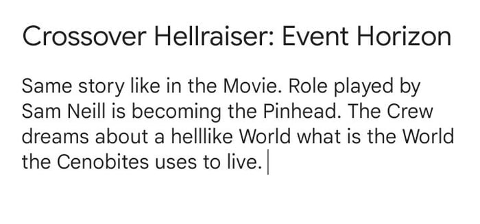 Idea for a Crossover Hellraiser: Event Horizon - 9GAG
