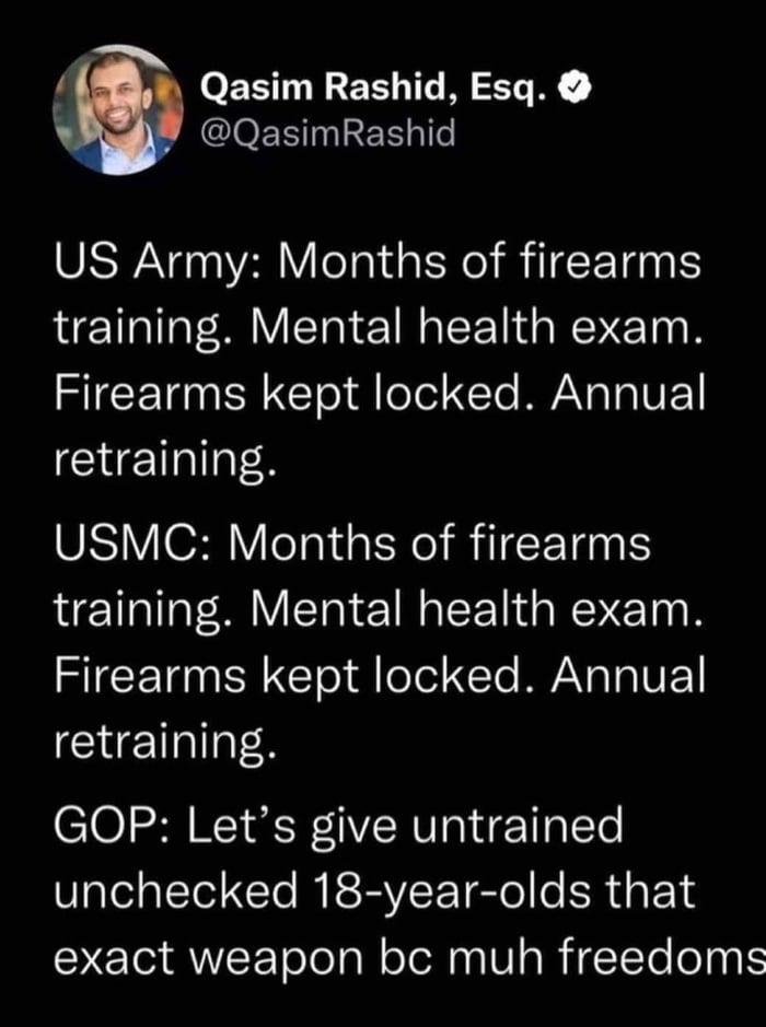 Gun control, annual retraining, mental health exams