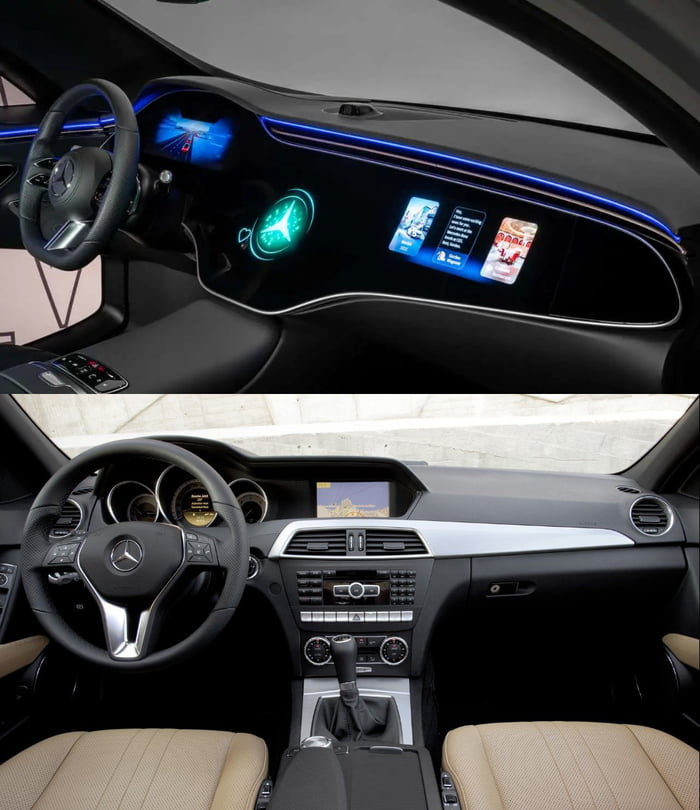Mercedes just presented their new interior with a large screen and ...