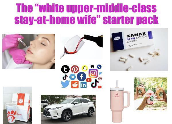 White “upper-middle-class stay-at-home wife” starter pack - 9GAG
