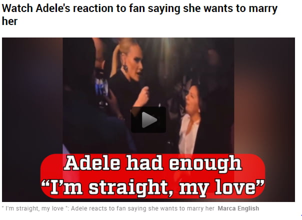 Now ... we wait for them to somehow blame Adele for being straight and playing the victim as ...
