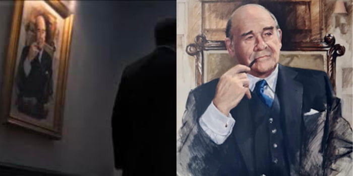 In the James Bond movie „No Time to Die“ (2021) there is a portrait of Robert Brown hung up in ...