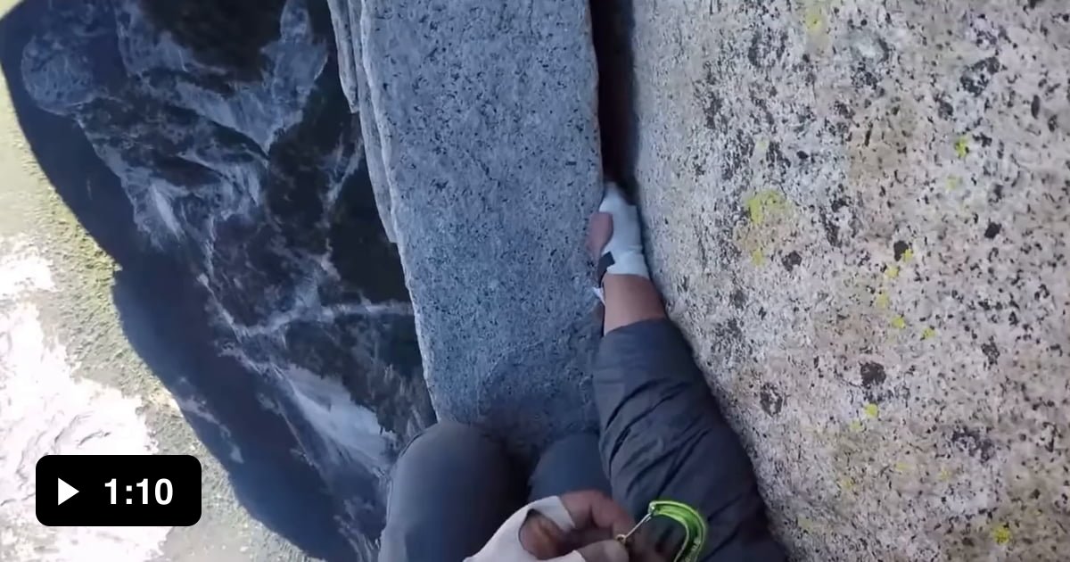 Climber gets uncomfortable on cliff face - 9GAG