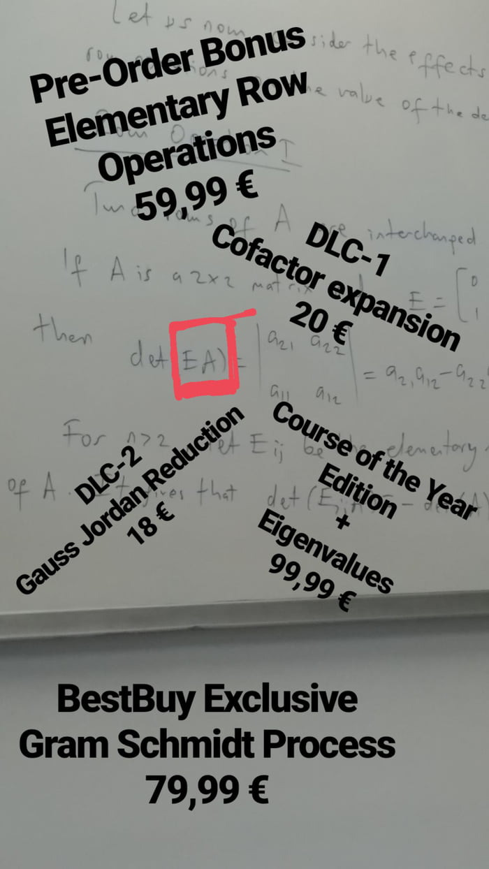 Linear Algebra in (E)lectronic (A)rts University - 9GAG