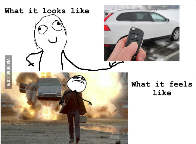 Locking your car while walking away from it - 9GAG