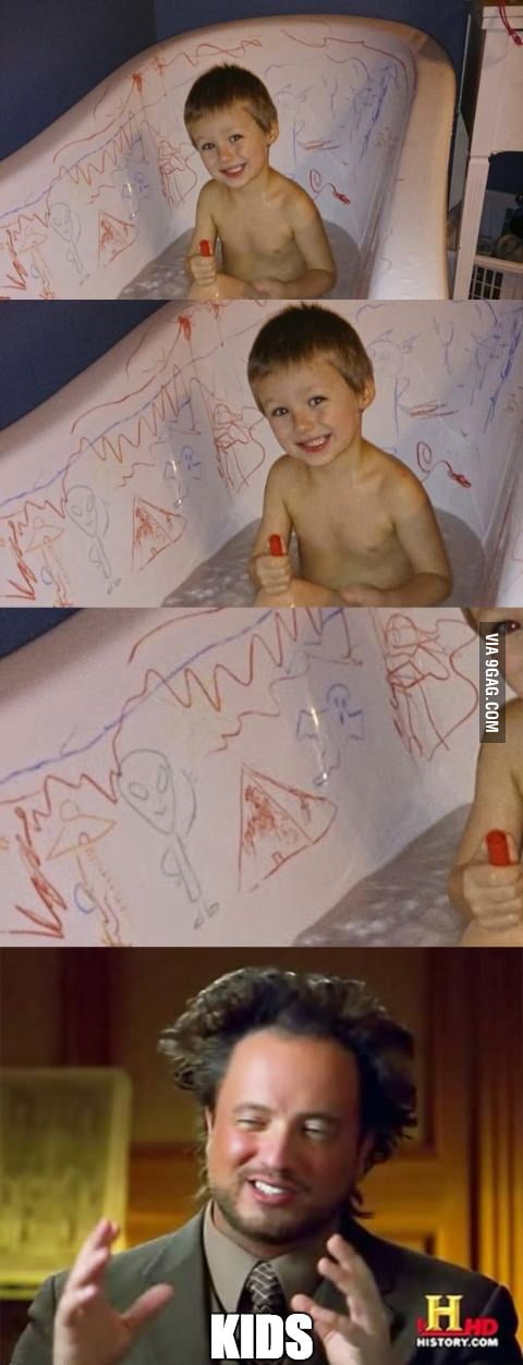 My 3yo son drew in his bath - 9GAG