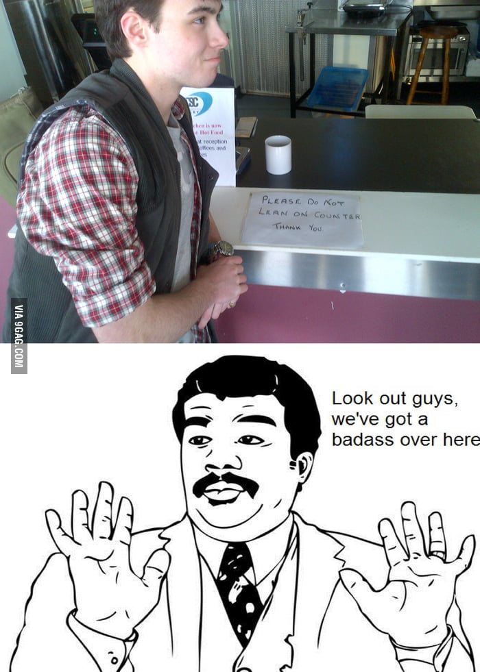 Please do not lean on counter. - 9GAG