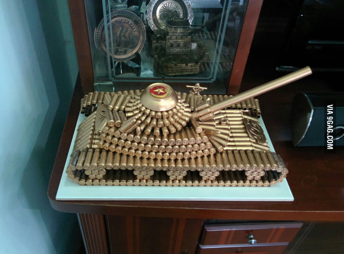 Saw a tank made from bullets - 9GAG
