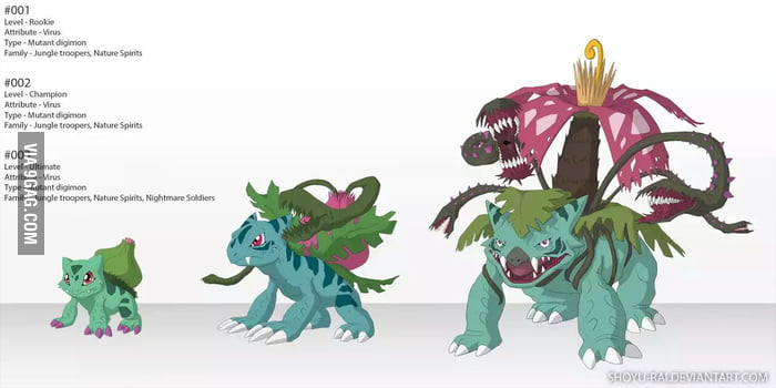Bulbasaur family Digimon style - 9GAG