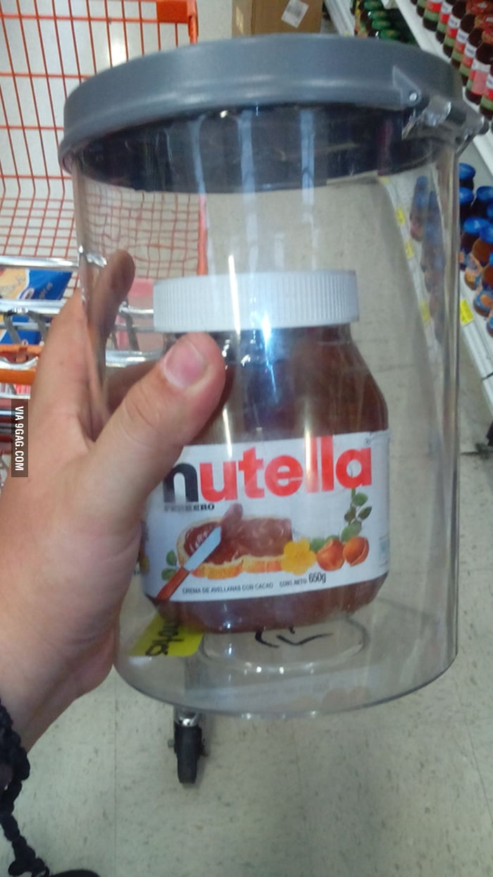 In my country, nutella is sold in this anti-theft bottle - 9GAG