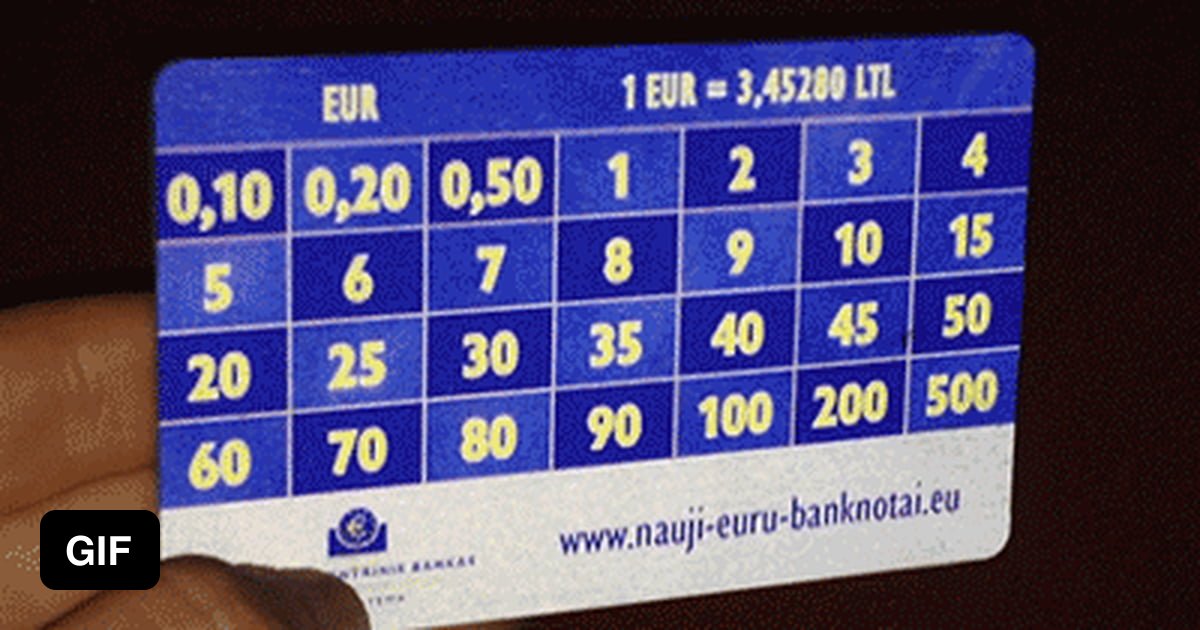 Lithuania converting to Euros - banks handing out little cheat sheets ...