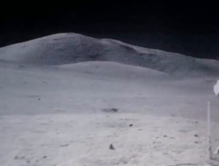 Sped up footage of astronauts jumping and tripping on the surface of ...