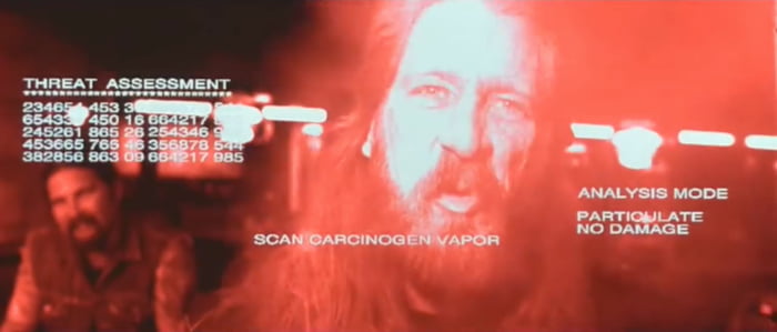 When the biker blows smoke into the T-800’s face at the beginning of ...