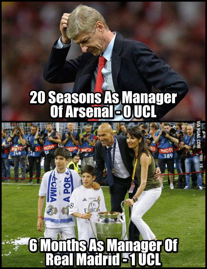 Zidane > Wenger (As a manager) - 9GAG