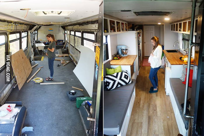 They are turning a transit bus into a home on wheels so they can travel ...
