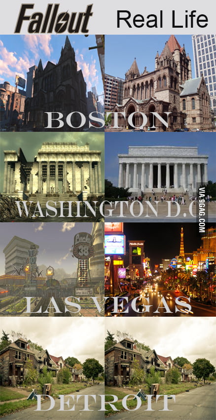 Some recognizable locations in the Fallout universe. - 9GAG