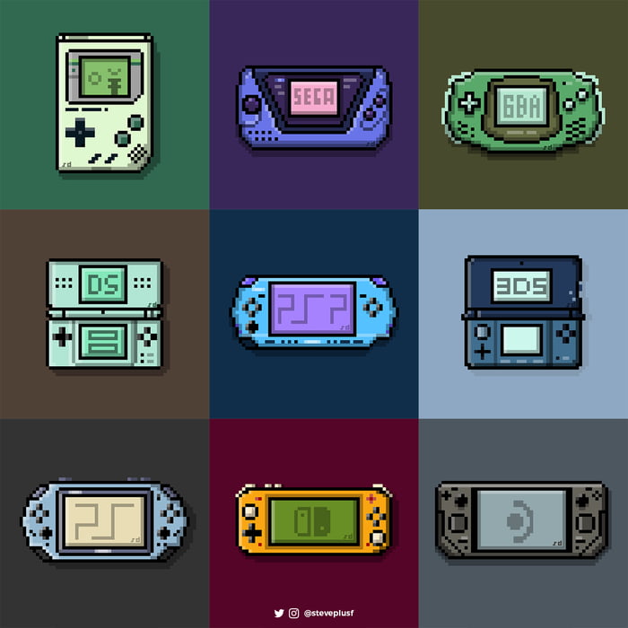 Handheld Consoles Pixel Art By Me - 9GAG