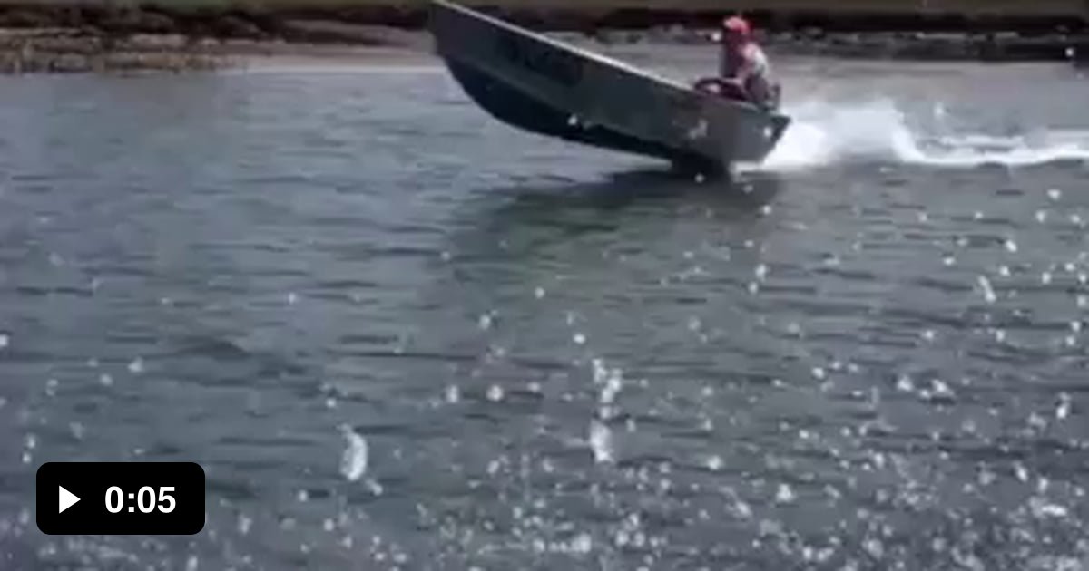 He just hit a wheelie with a boat - 9GAG