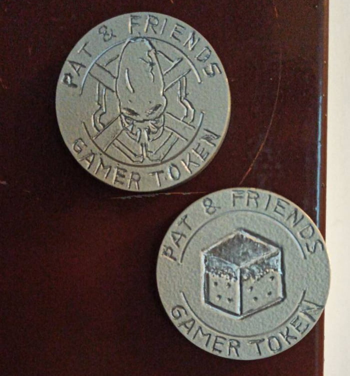 Starting DIY token coins just for friends. Have magnets on the back ...