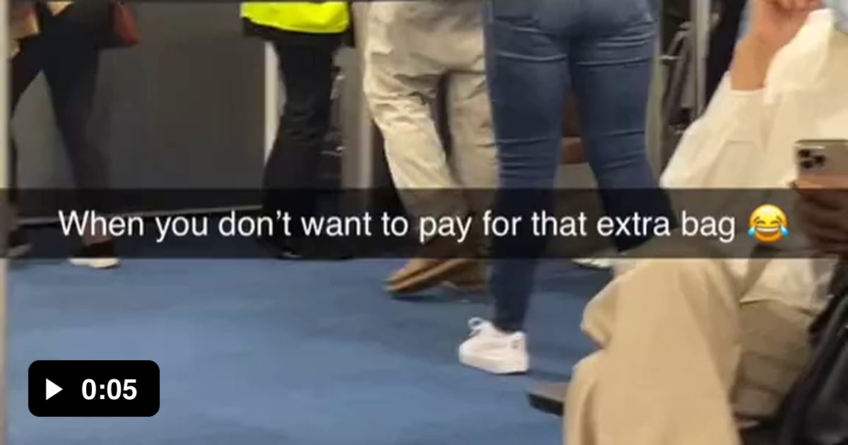 When you don't wanna pay that extra bag fee - 9GAG