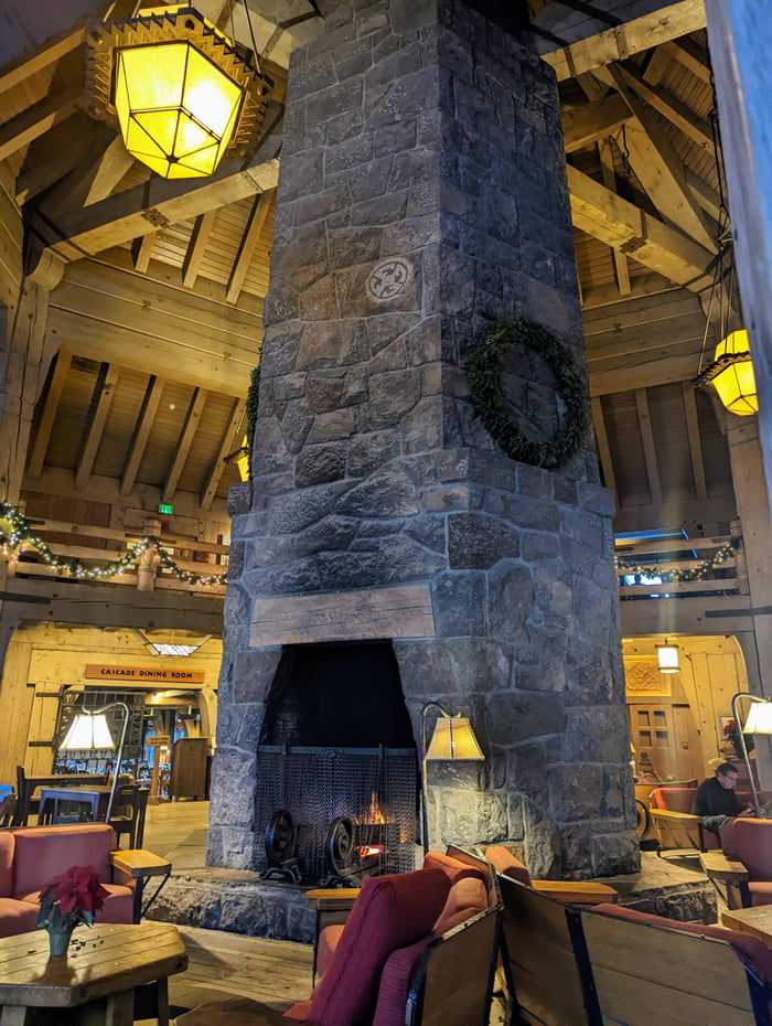 One of the fireplaces at timberline Lodge - 9GAG