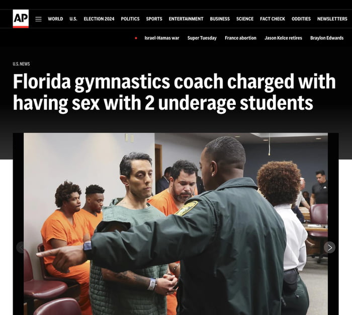 Florida gymnastics coach abused two students, ages 14 & 16 - though the ...