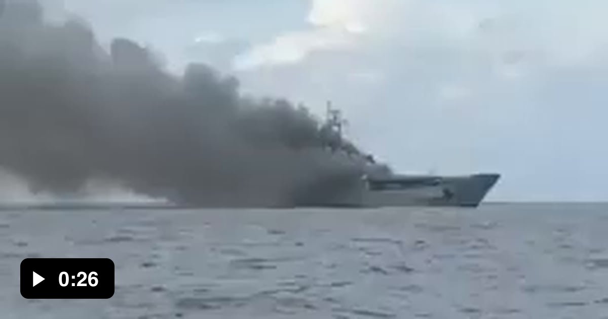 Indonesian Navy Frosch-Class LST, KRI Teluk Hading caught fire in ...