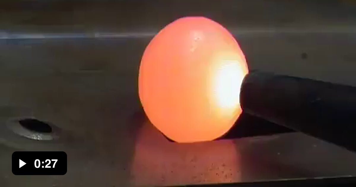 Red hot nickel ball in water - 9GAG