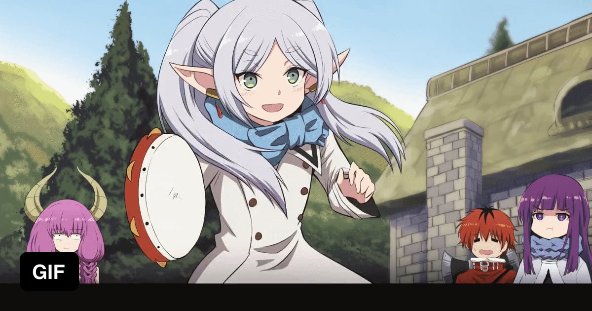 Frieren with Hand Drum (富士茄 鷹 Pixiv) - 9GAG