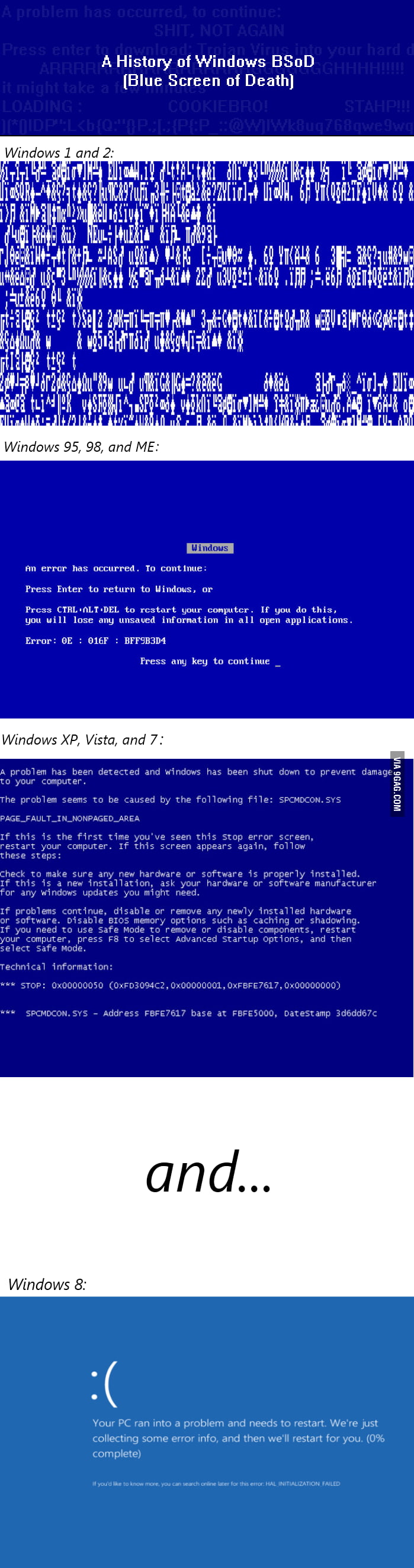 I think Win 8 BSoD is less scarier than the others - 9GAG