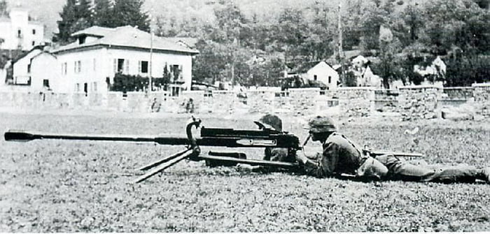 Just the swiss with an 24mm anti tank rifle. The Tankbüchse 41 - 9GAG