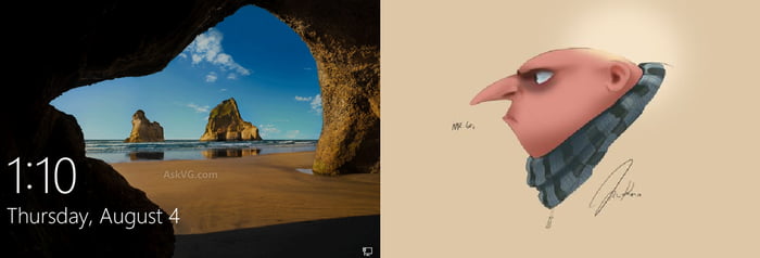 This Windows 10 background looks like Gru - 9GAG