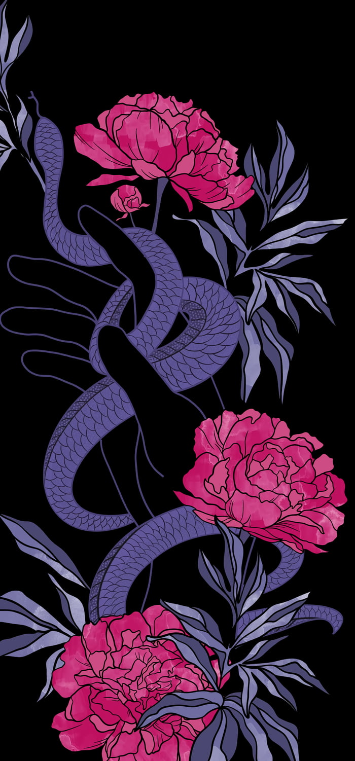 Snake and Flowers (2160x4632) - 9GAG