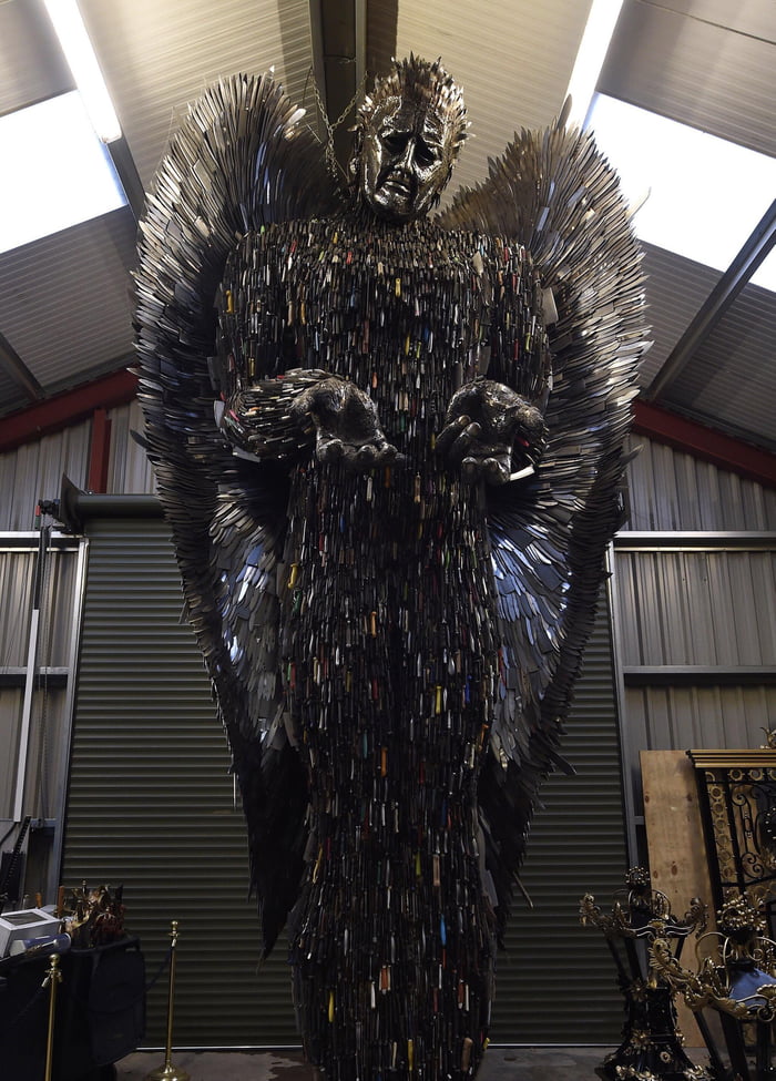 The Knife Angel, bringer of sharp objects. - 9GAG