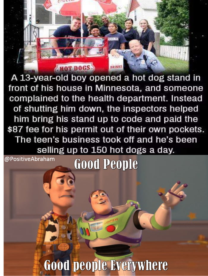 Good people everywhere. Meme author: @PositiveAbraham - 9GAG