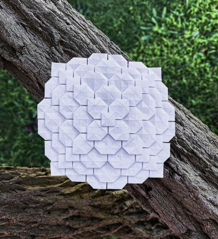 An origami tessellation that i folded out of a single square sheet of ...