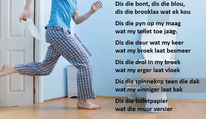 Dis die spinnekop teen die dak wat my vinniger laat kak.... - 9GAG