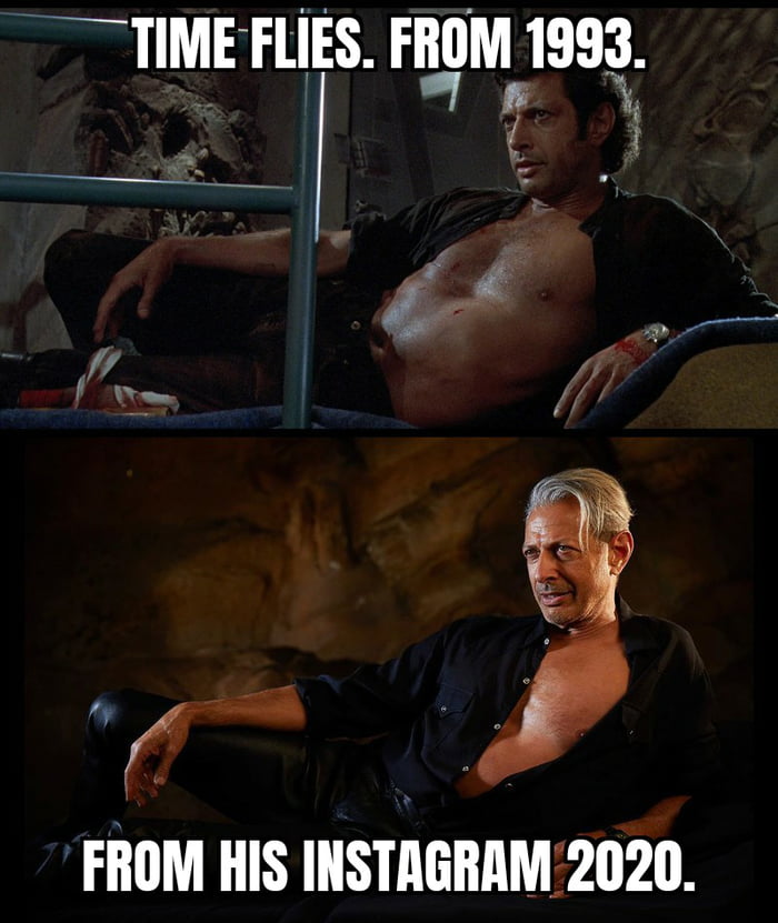 He recreated the now classic Dr. Ian Malcolm unbuttoned shirt pose from ...