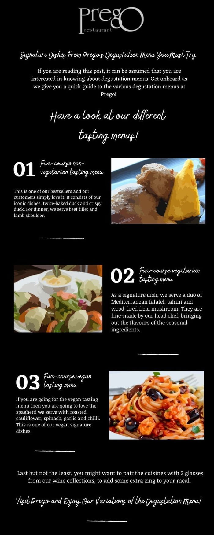 This infographic is all about our degustation menu. Give it a read if you want to know about our ...