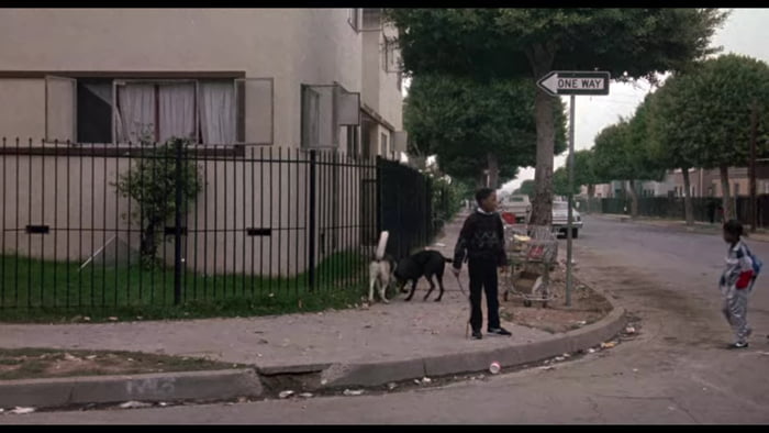 In Boyz in the Hood (1991), in the opening scene the street signs are ...
