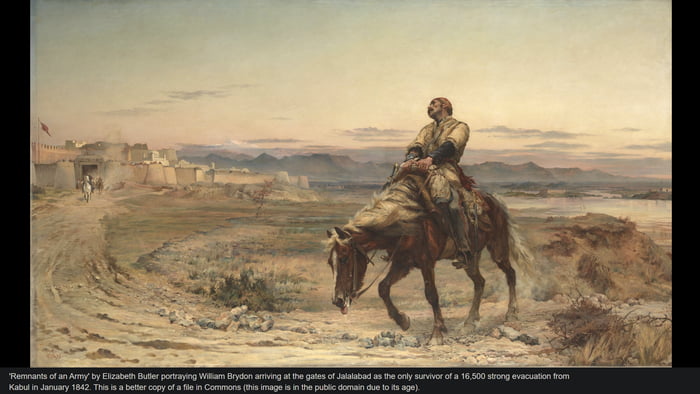" 'Remnants of an Army' by Elizabeth Butler portraying William Brydon ...