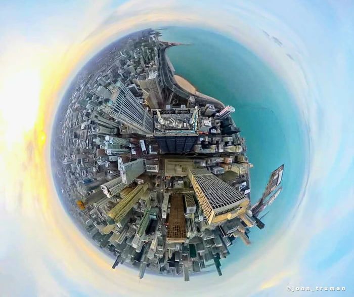 Chicago 360° - I took a 180° photo at each of the 4 sides of the 360 ...